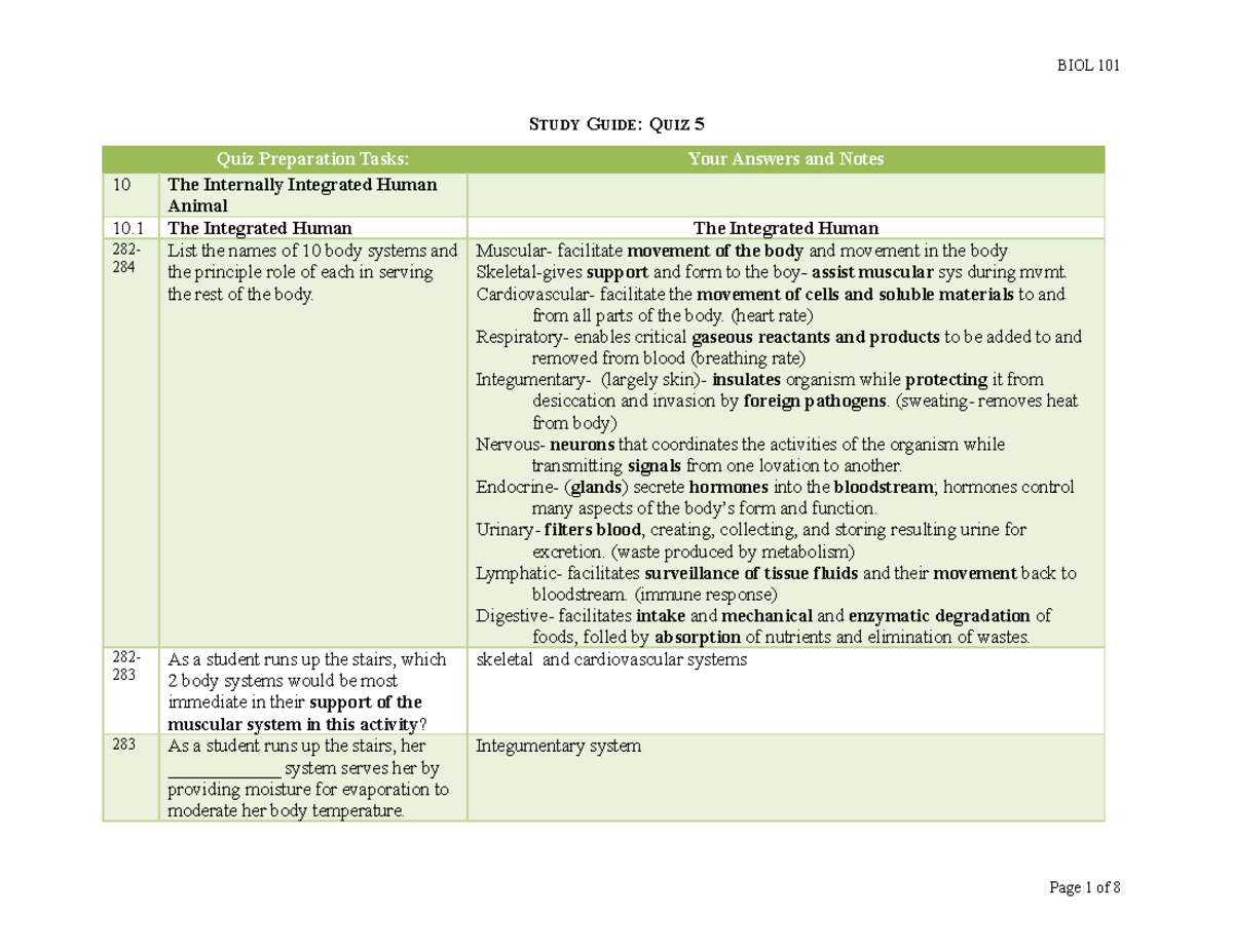 Wk 5 Study Guide Quiz 5 - STUDY GUIDE: QUIZ 5 Quiz Preparation Tasks ...