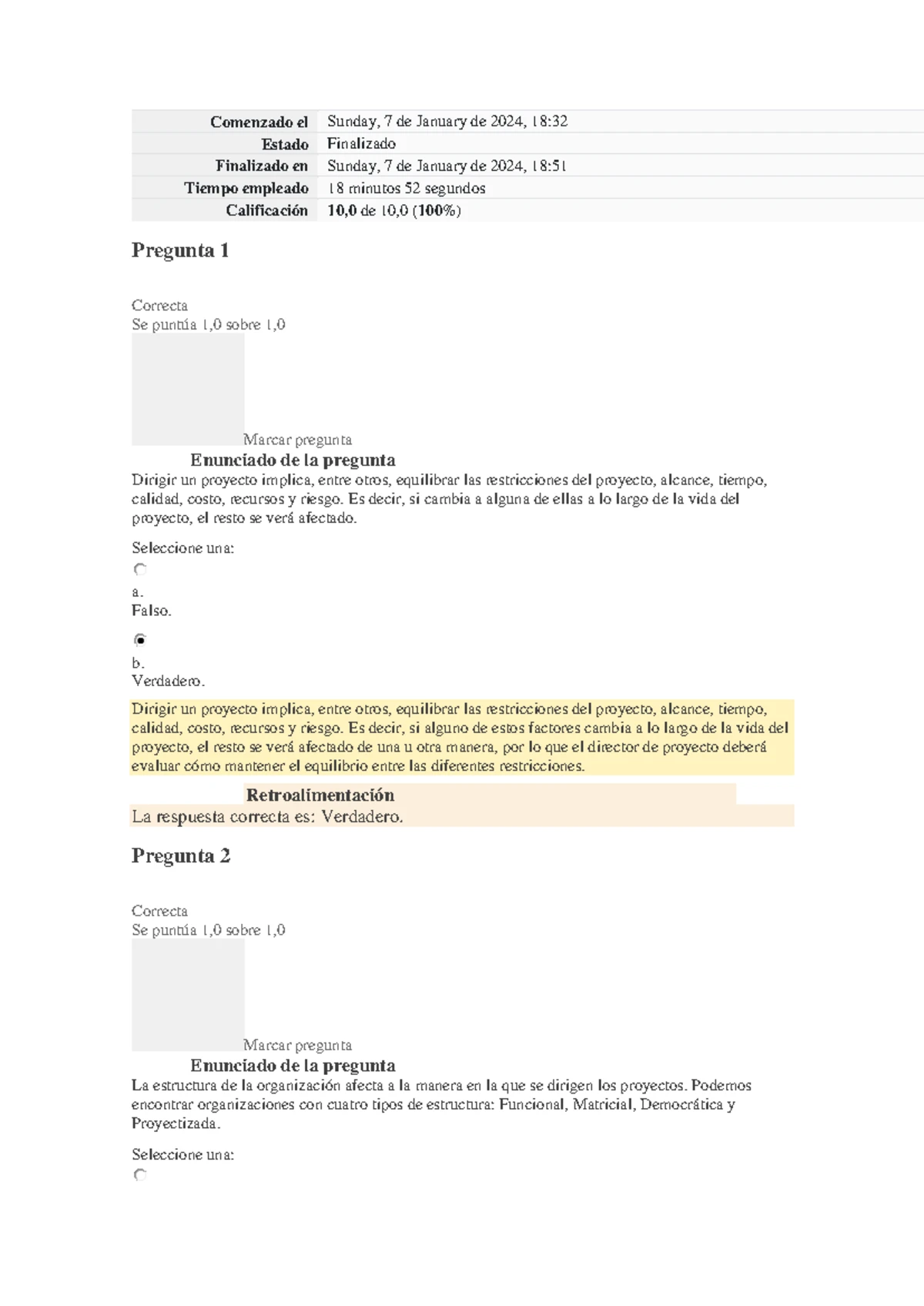 Examen clase 4: Seguimiento de Proyectos y Calificación Final - Studocu