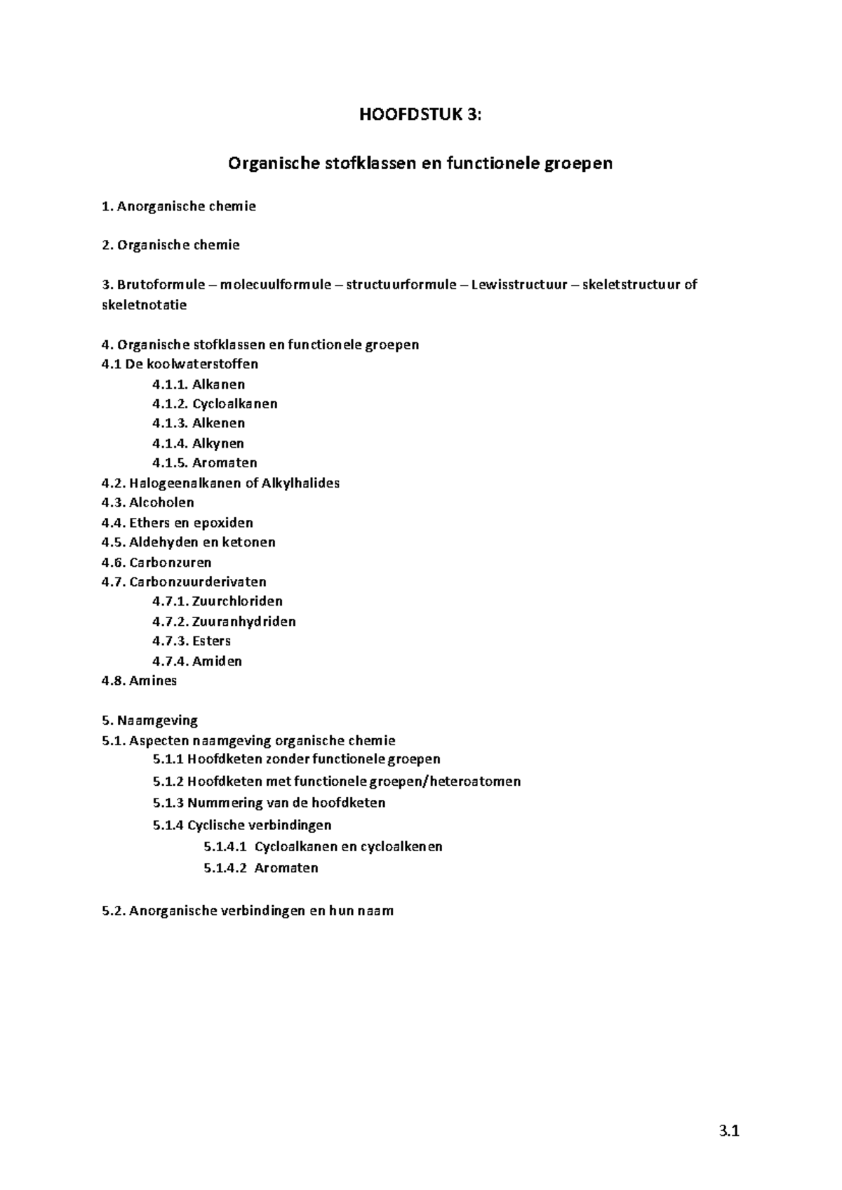 Hoofdstuk 3: Organische Stofklassen en Functionele Groepen - 2024-2025 ...