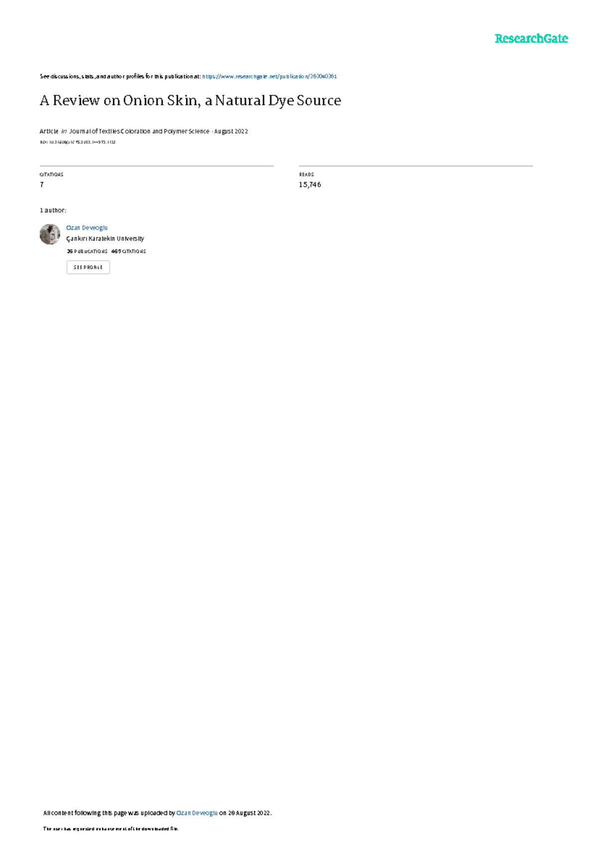 A Review on Onion Skin as a Natural Dye Source - J. Text. Color. Polym ...