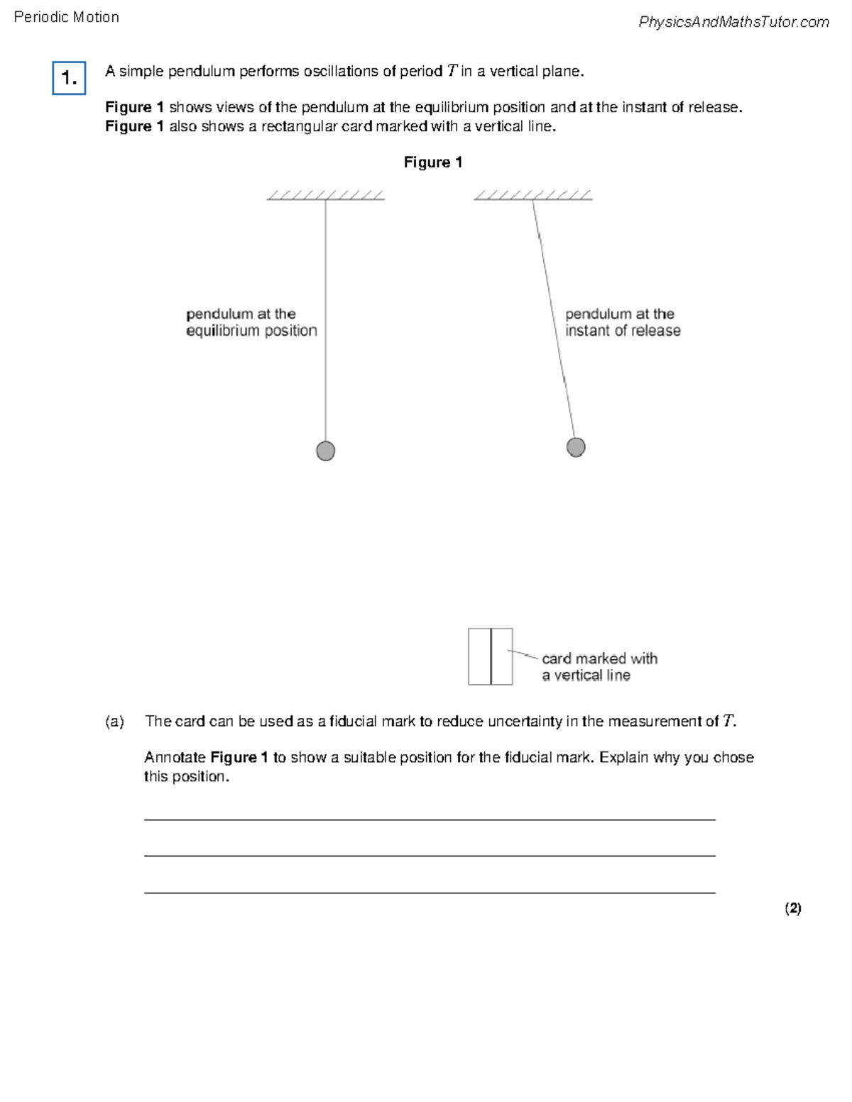 6.1. Periodic Motion Question Paper (QP) – Analyzing Simple Harmonics ...