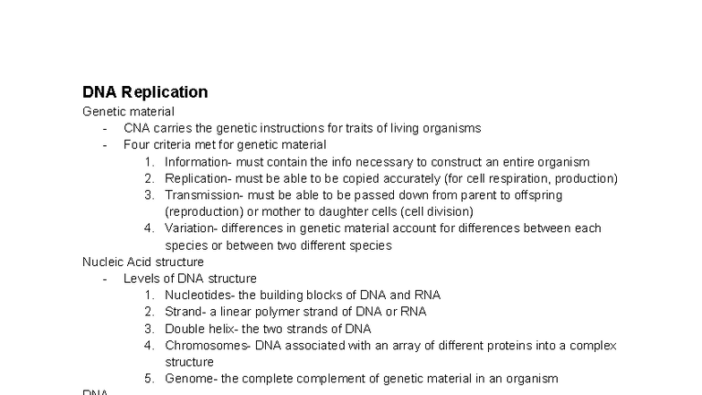 Biology 101: Unit 4 Exam Prep - DNA Structure, Replication & Gene ...