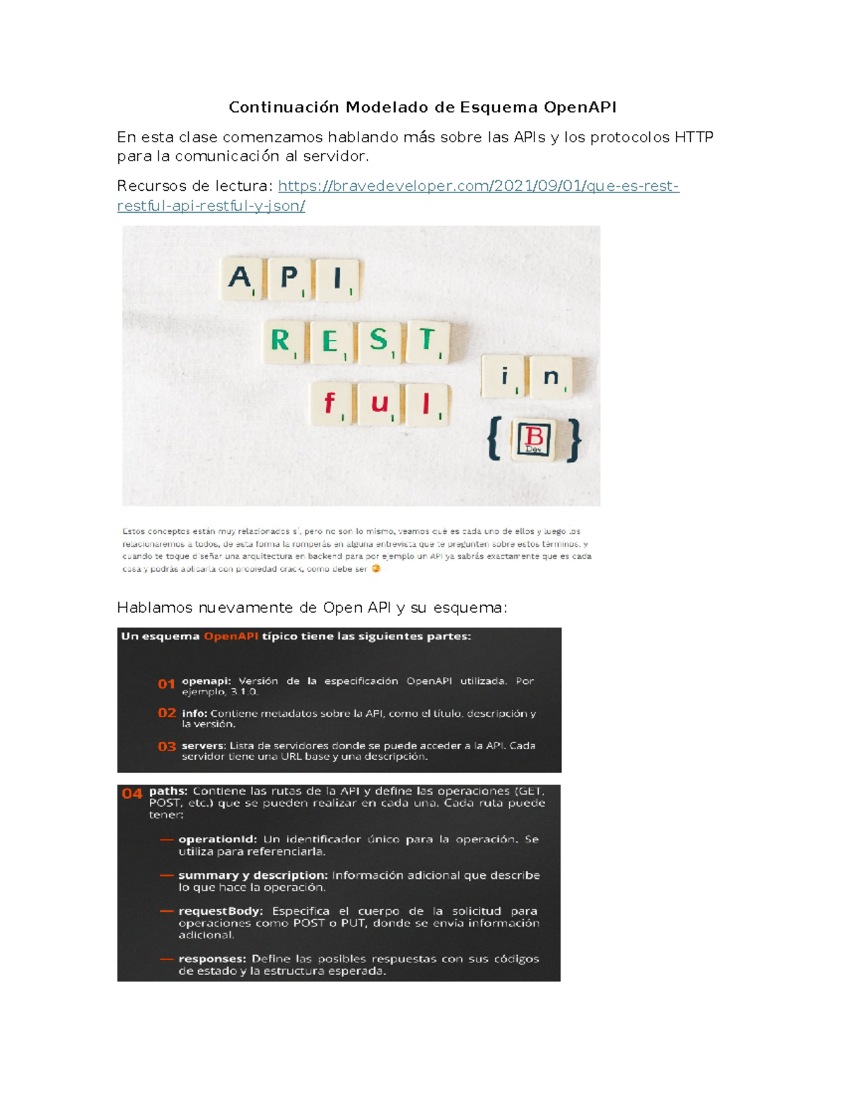 Clase 4 - Continuación modelado de esquema Open Api - Continuación Modelado de Esquema OpenAPI ...
