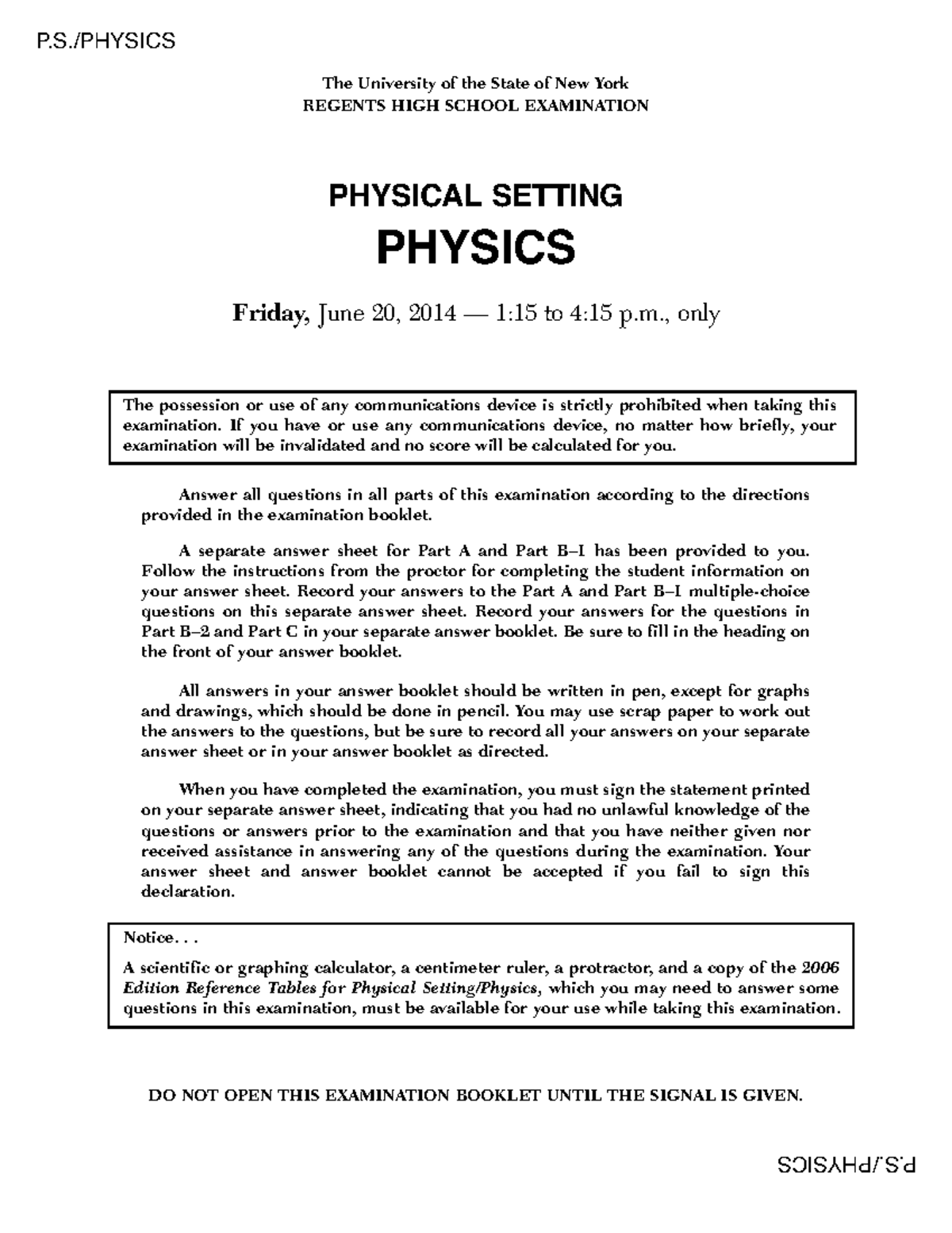 Phys62014 - Final Exam Review for Regents Physics Exam - Studocu