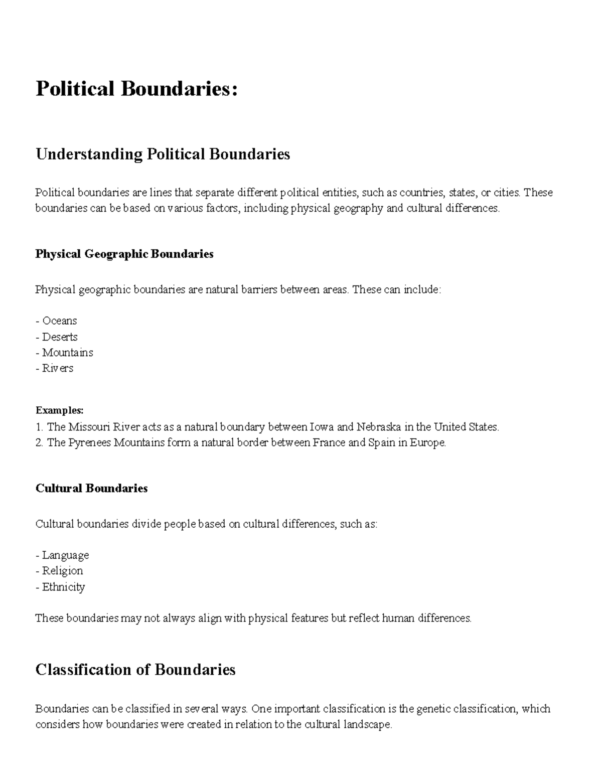Unit 3 Topic 1.2: Understanding Political Boundaries - Studocu