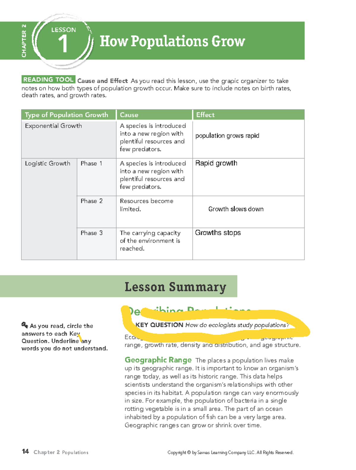 BIO 3CM CH02 Lesson 1: Understanding Population Growth Dynamics - Studocu