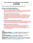 D196 Study Guide - D196 – Principles of Financial and Managerial ...