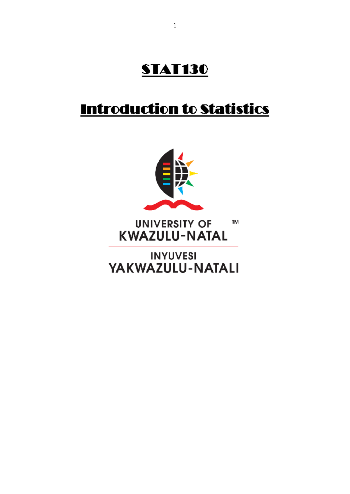 STAT130 Introduction to Statistics: Chapter 1 Terminology Overview - Studocu