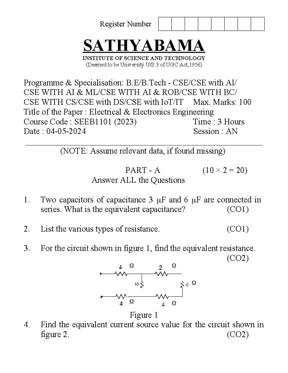 QP3 - SEEB1101 - Electrical Electronics Engineering Exam Questions ...