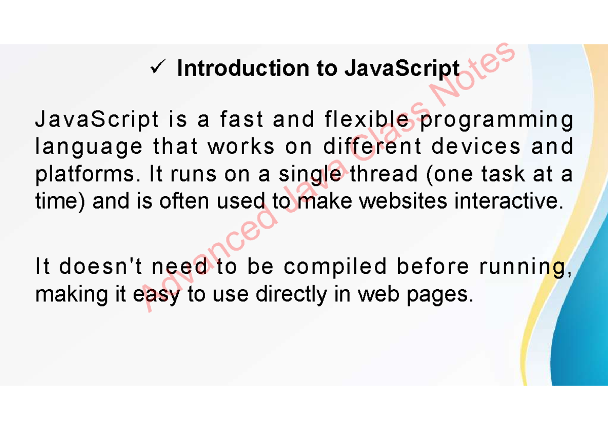 JavaScript Overview and Characteristics - UNIT 3rd - Studocu