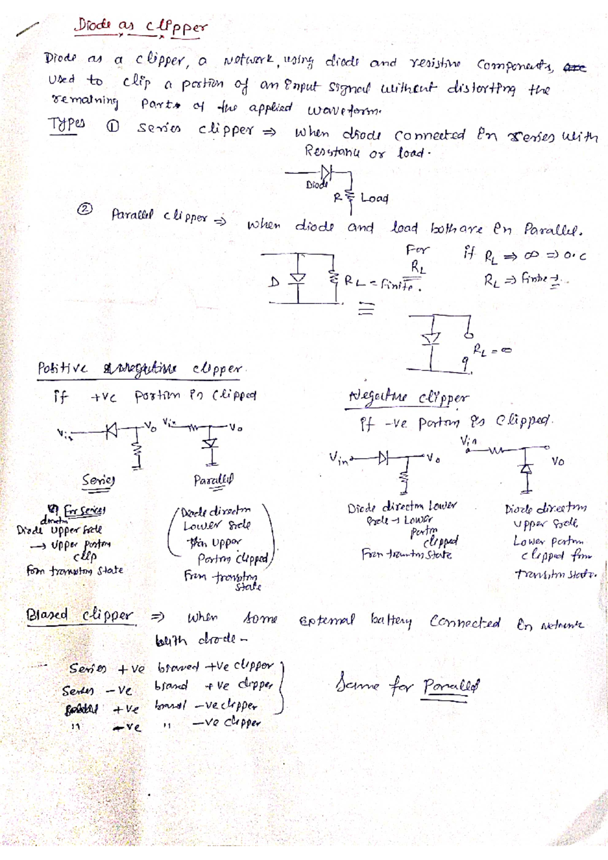 AKTU 2023 Clipper & Clamper Circuit Numericals and Waveform Analysis - Studocu