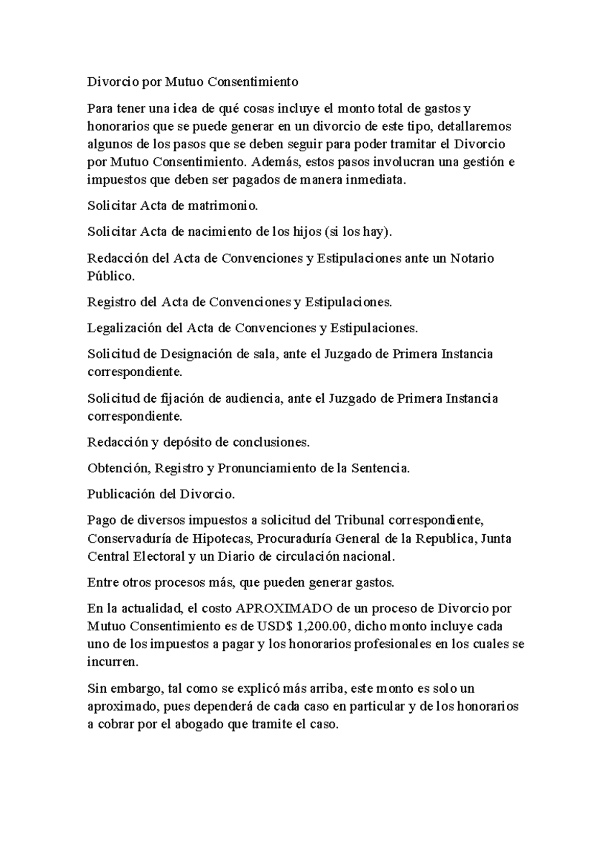 Guía del Proceso de Divorcio: Mutuo Consentimiento y Causa Determinada ...