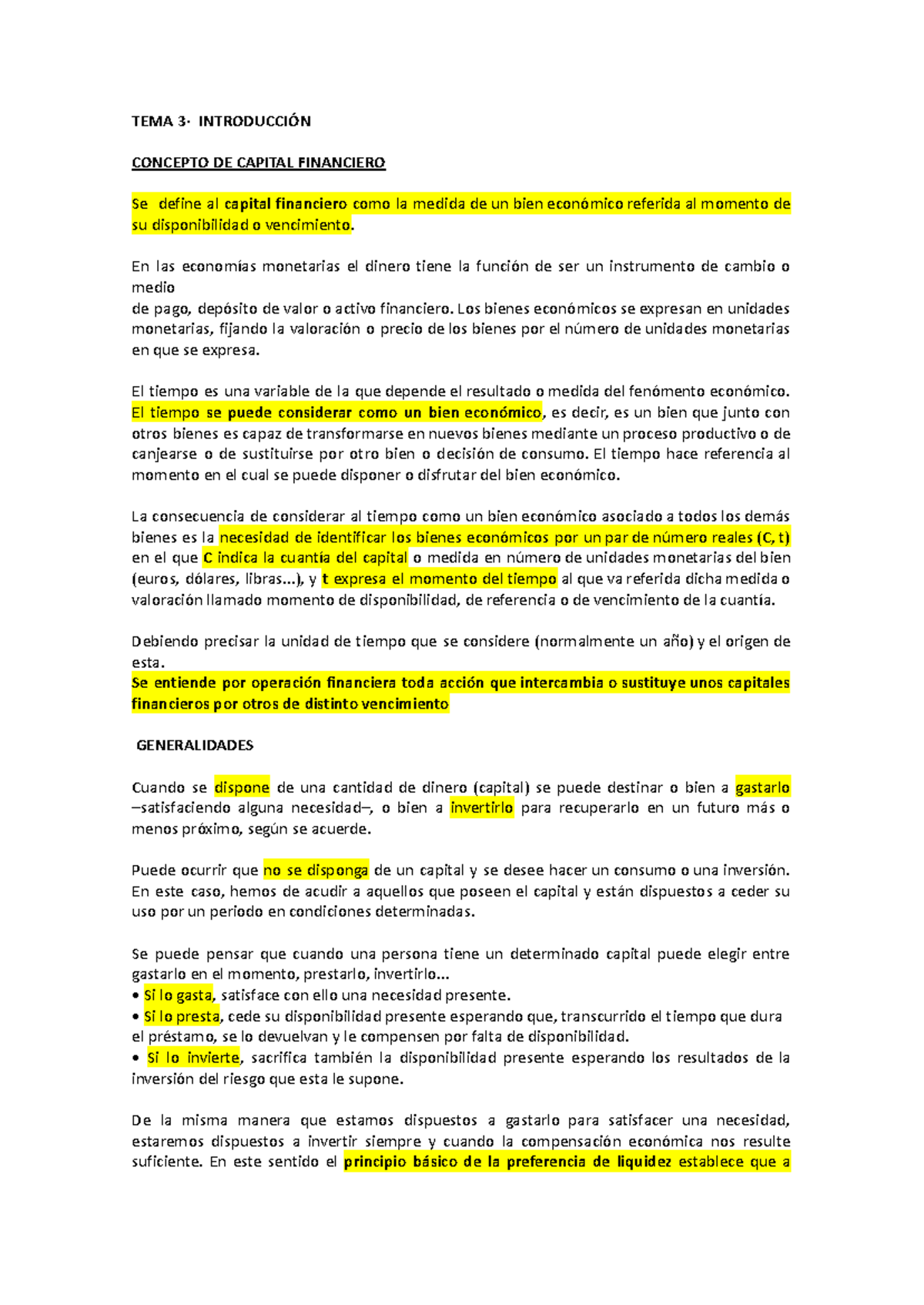Introducción Tema 3 - TEMA 3· INTRODUCCIÓN CONCEPTO DE CAPITAL ...