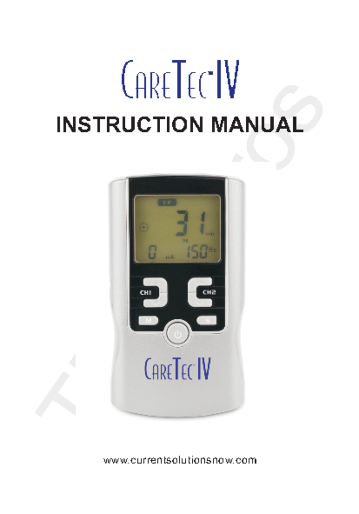 Care Tec IV TENS/EMS/IF/RUSS Stimulator User Manual DT4444 - Studocu