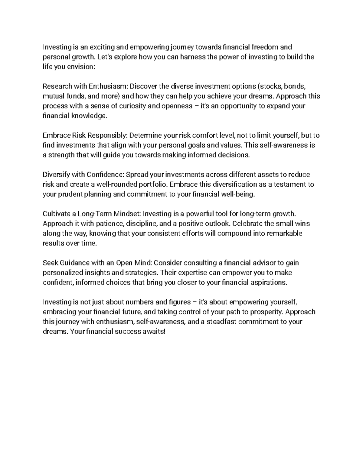 7 maed physical education (MAED 2024) - Investing is an exciting and ...