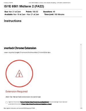 ISYE 6501 Midterm Exam 2 - Fall 2022 (Due Nov 21) - Studocu
