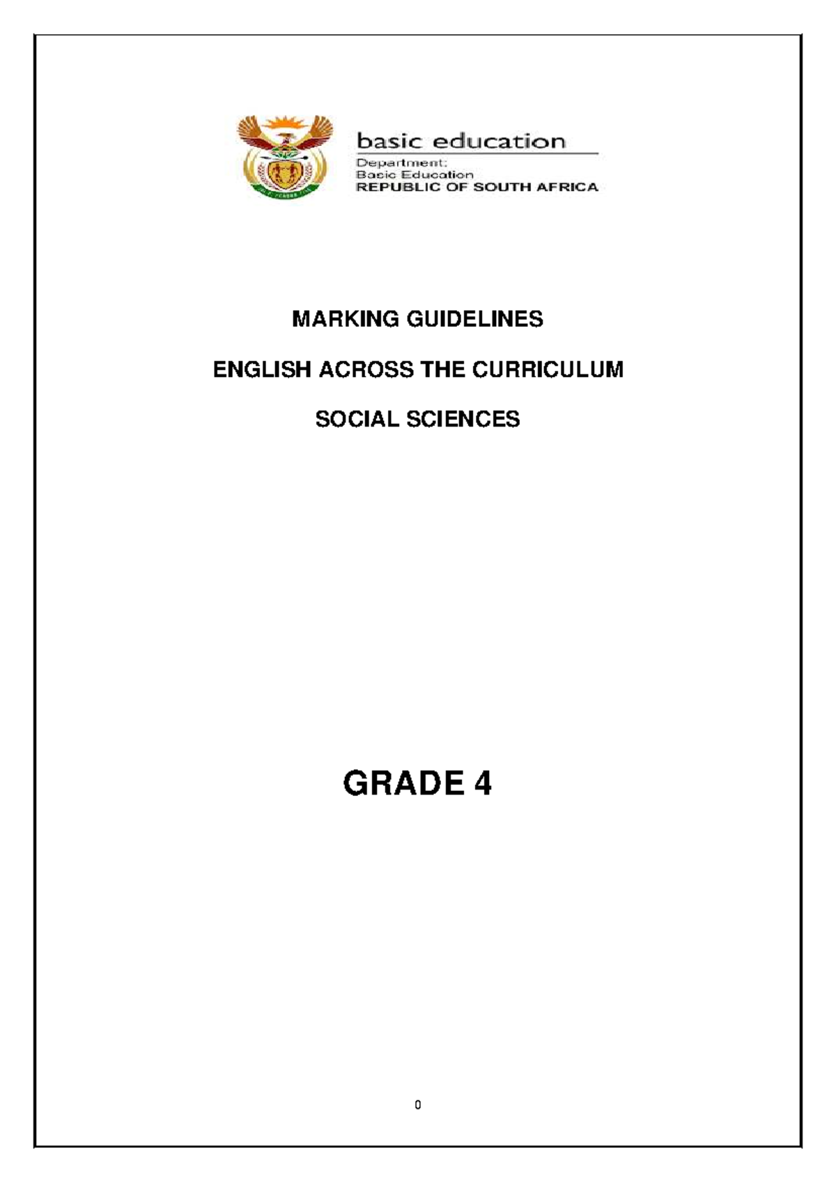 EAC Grade 4 Social Sciences Marking Guidelines and Assessment Rubrics ...