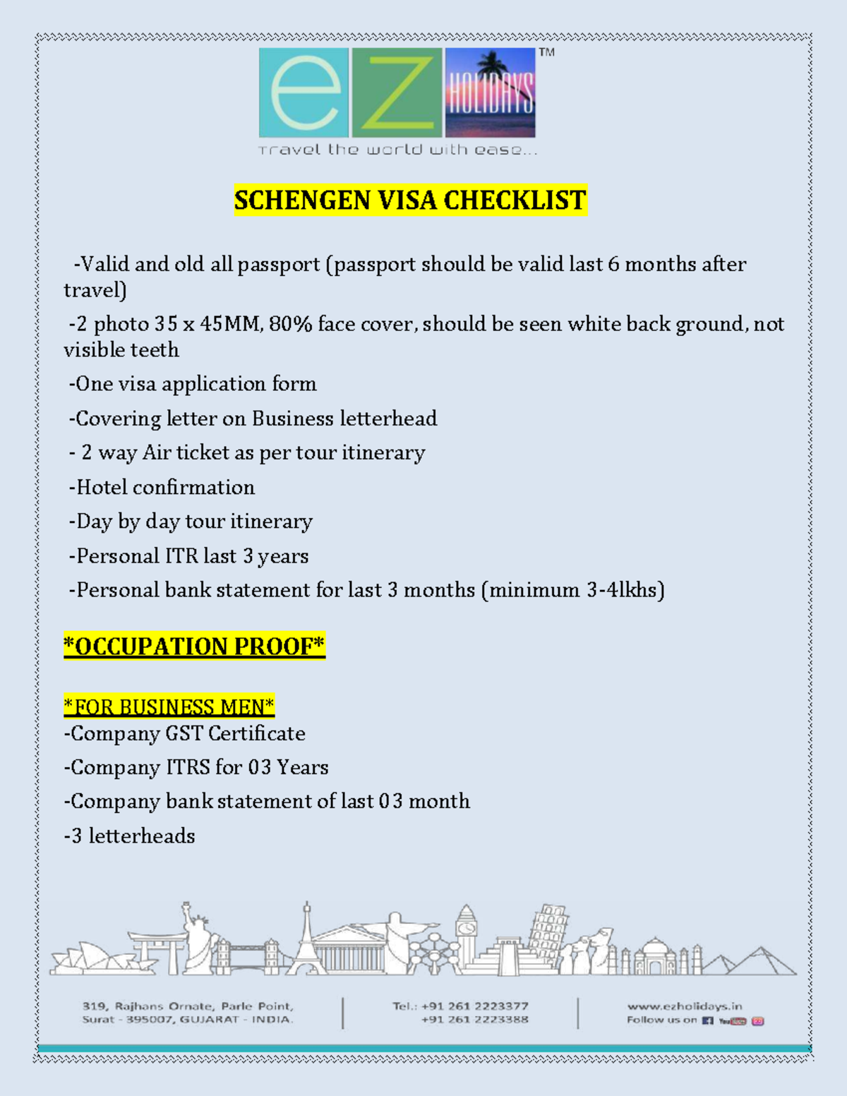 EZ Schengen Visa Checklist (1) (1) (1) (2) (2) - SCHENGEN VISA ...