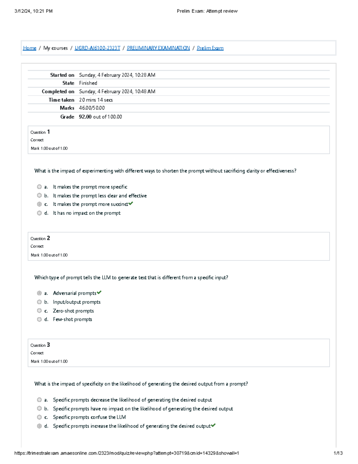 Prelim Exam UGRD-AI6100-2323T: Impact of Succinct Prompts on Poem ...