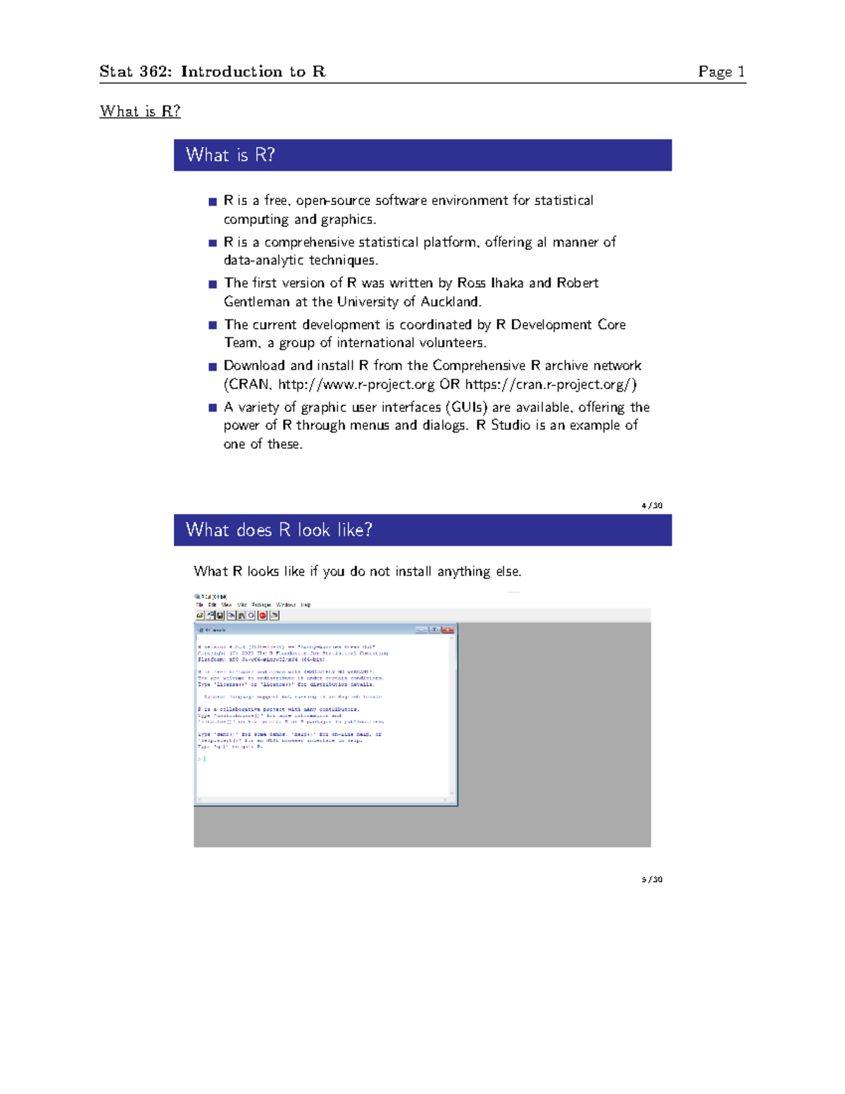 Stat 362: R Programming Installation and Setup Guide - What is R? What ...