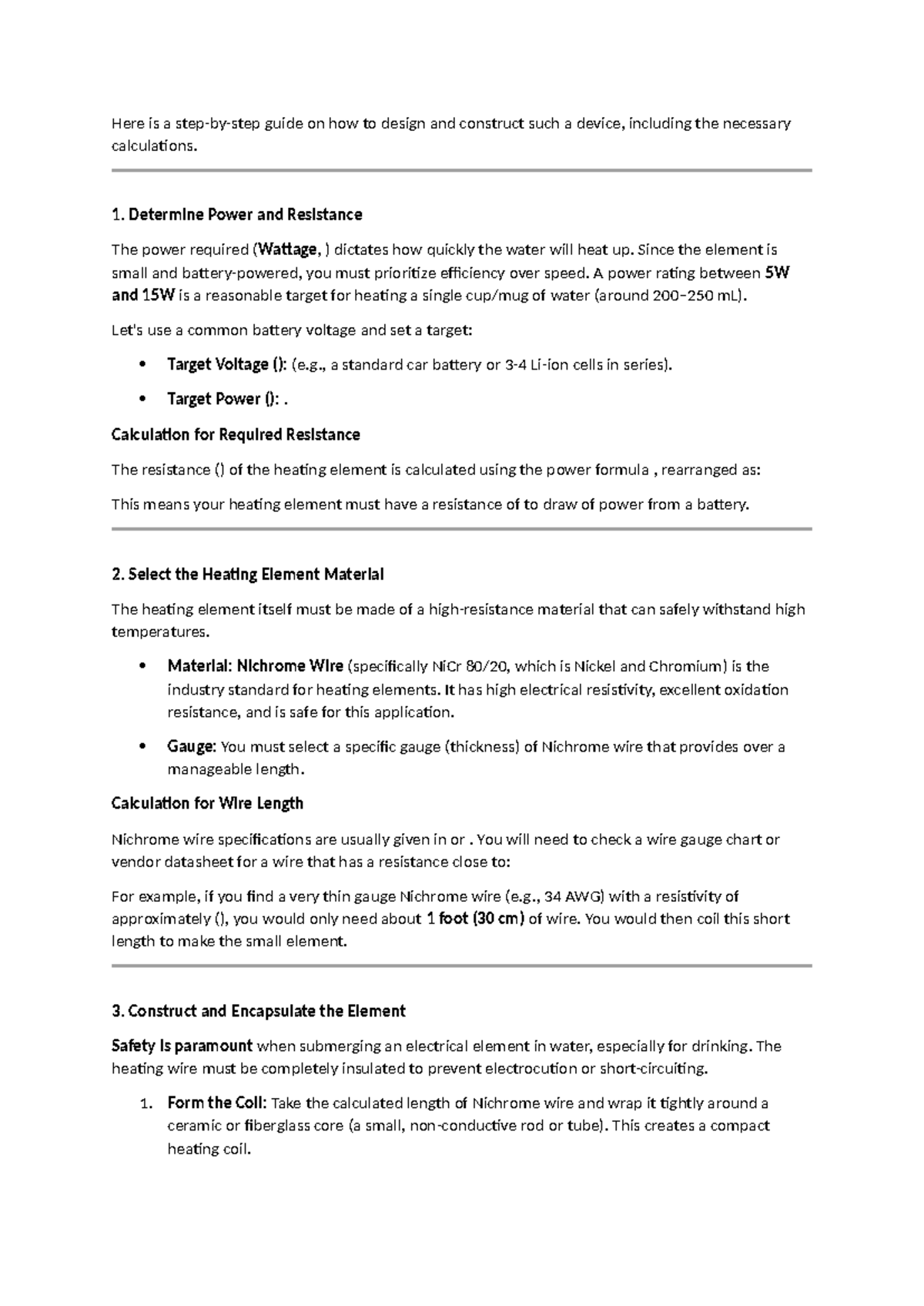 Heating Element Design Guide: Calculations & Material Selection - Studocu