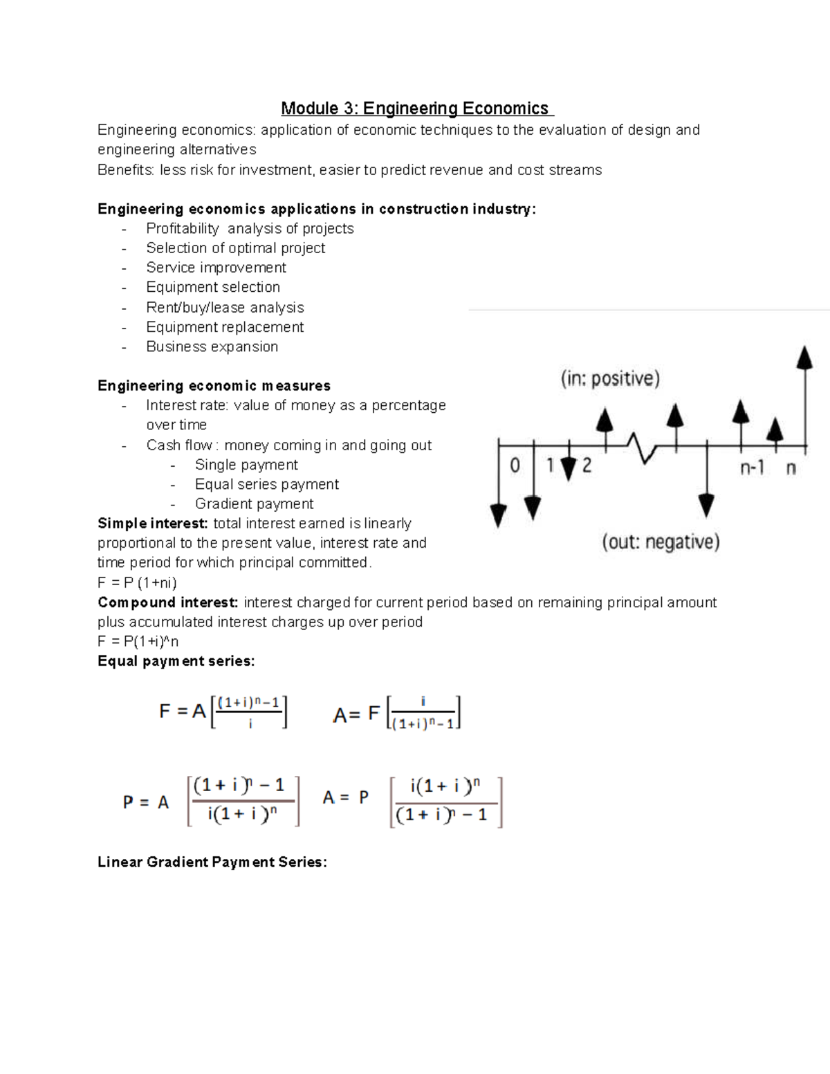 Module 3: Engineering Economics Overview and Applications - Studocu