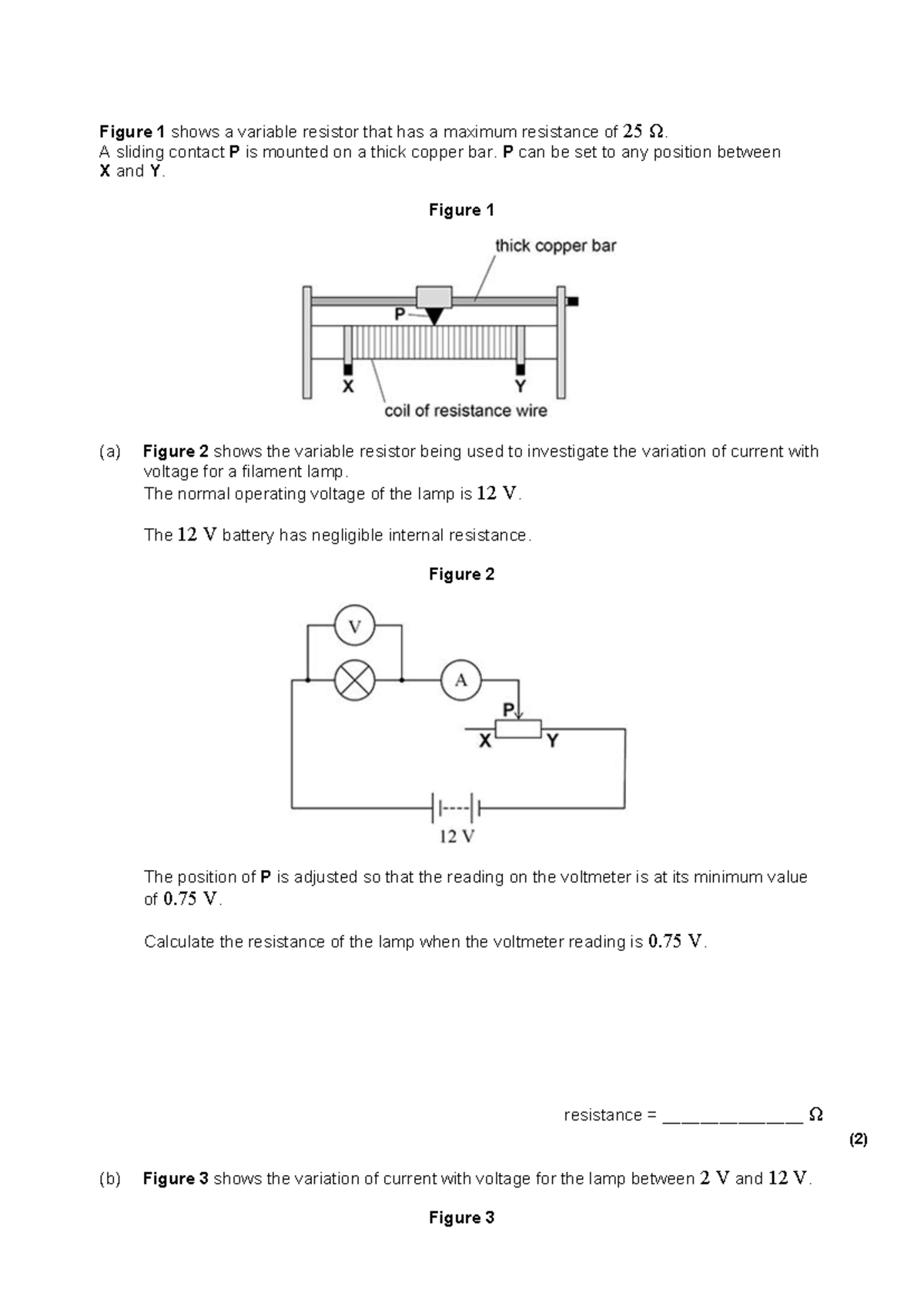 Potential Divider Analysis for Variable Resistor in Circuit (Physics ...