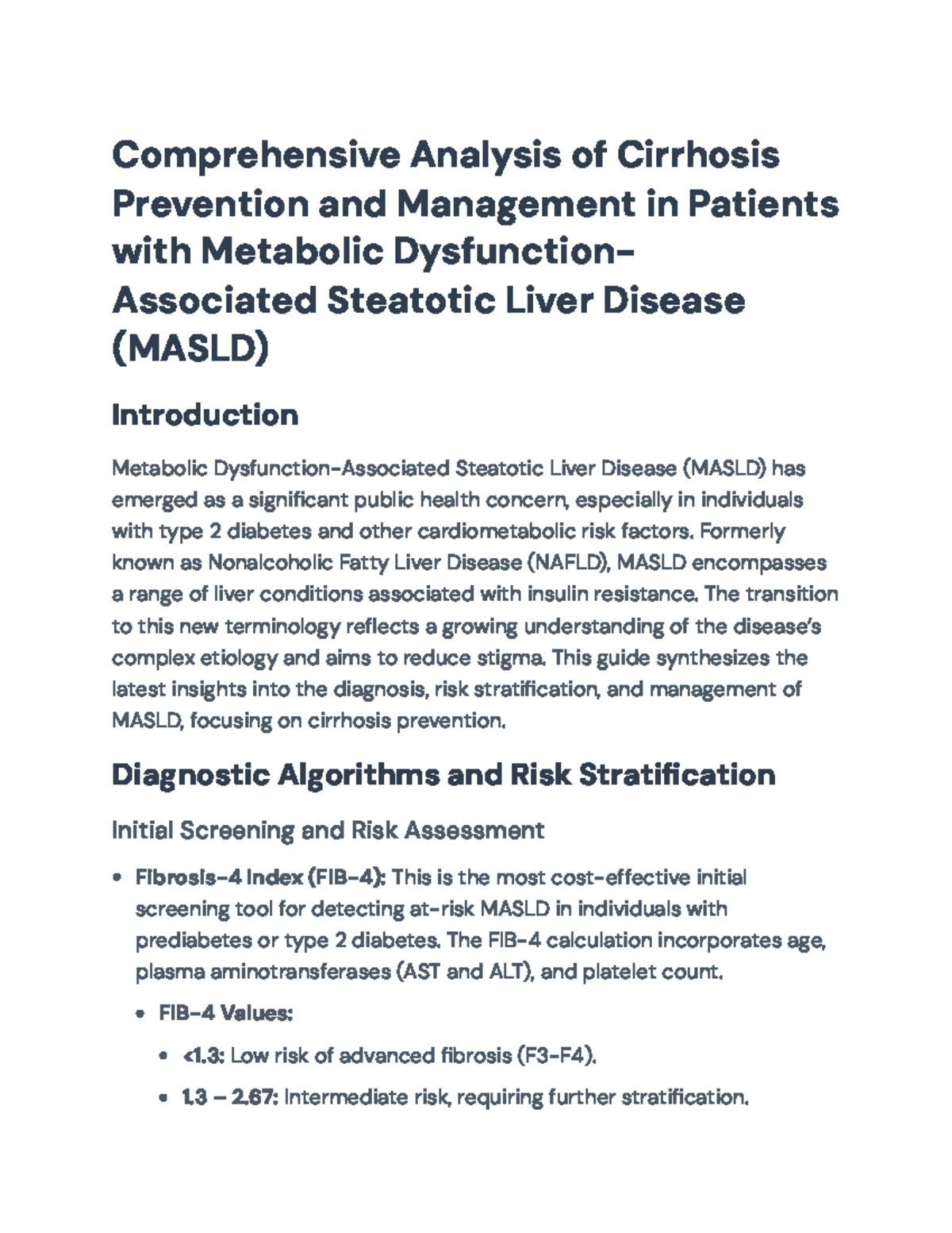 Cirrhosis Prevention Strategies for MASLD Patients: A Comprehensive ...
