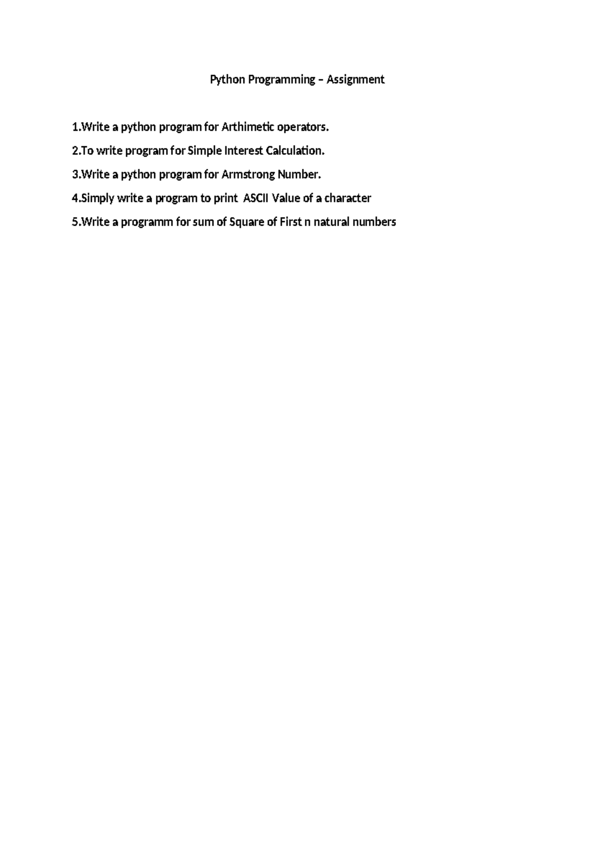 Python programming - B.Sc. Computer Science - 2 write program for ...