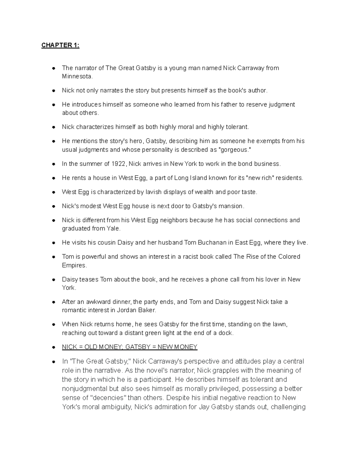 Great Gatsby Notes: Analyzing Nick Carraway's Perspective and Themes ...