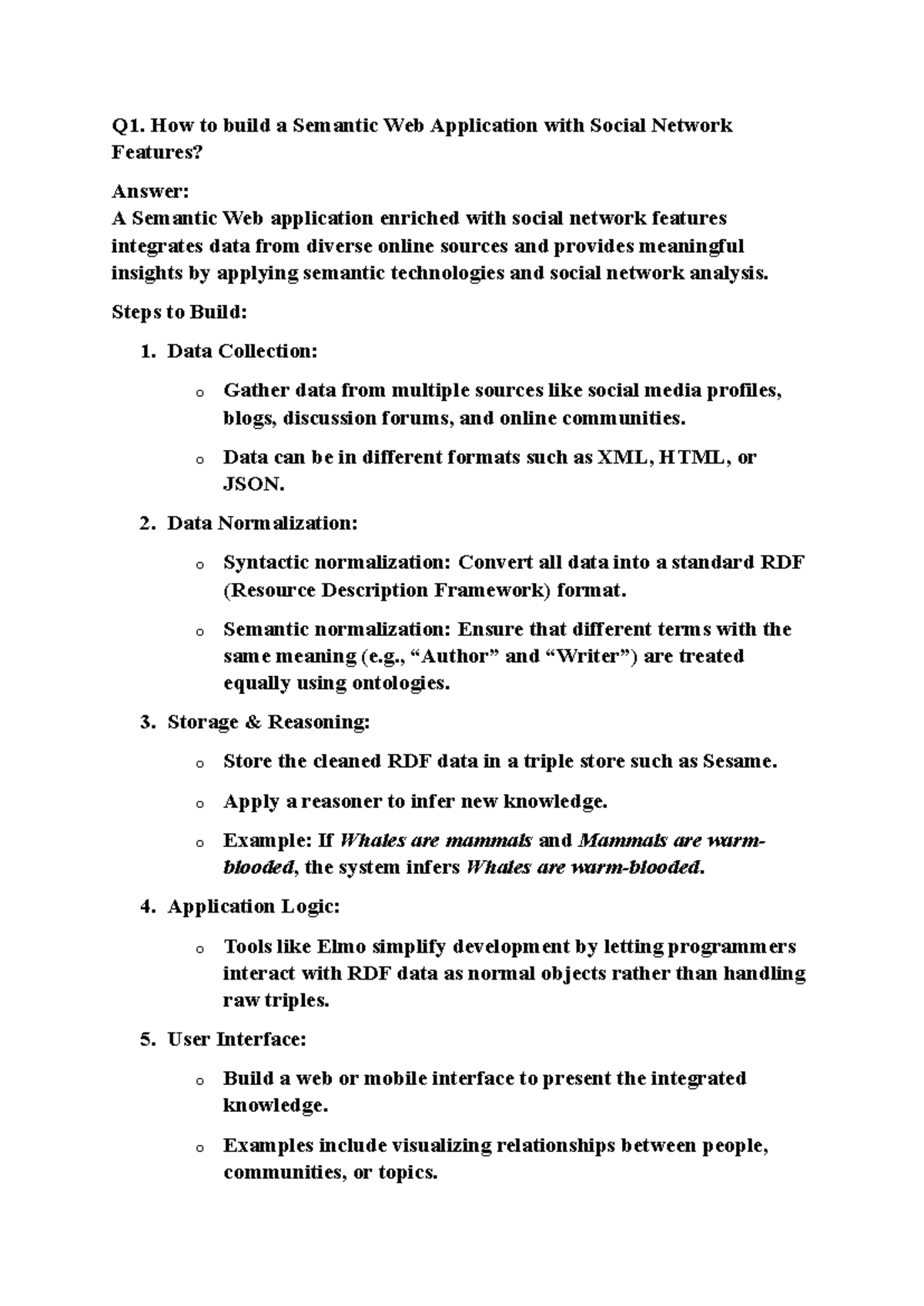 Module 5 Answers Summary: Building Semantic Web Apps & Network Analysis - Studocu