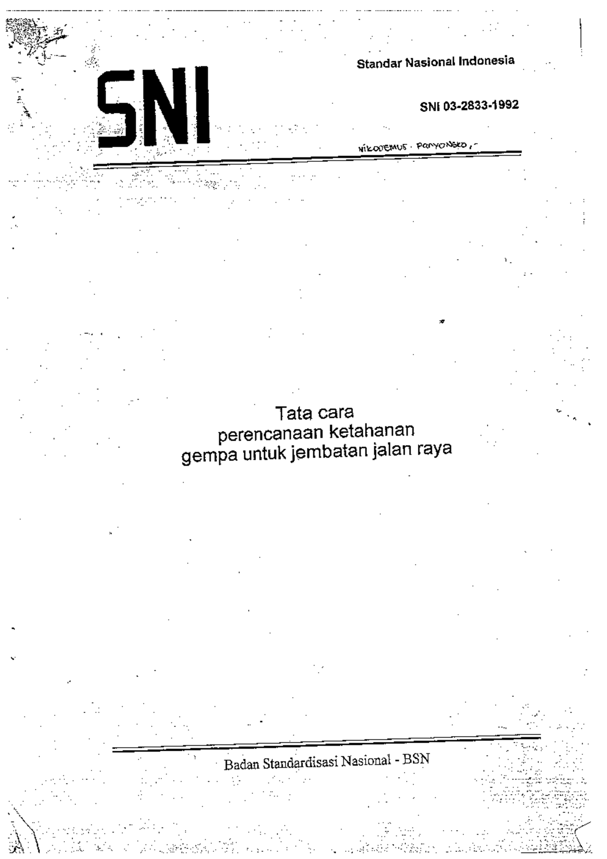 Perencanaan Ketahanan Gempa Jembatan Jalan Raya SNI 2023 - Studocu