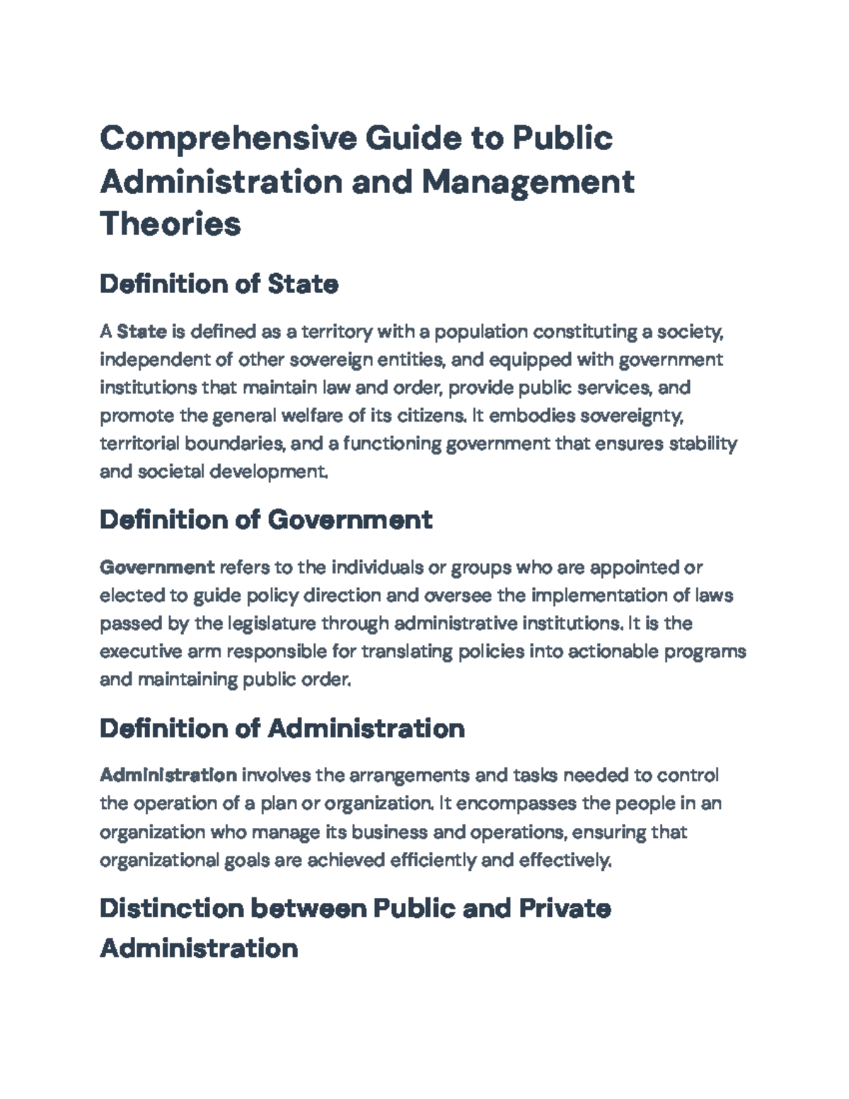 Comprehensive Overview of Public Administration & Management Theories ...