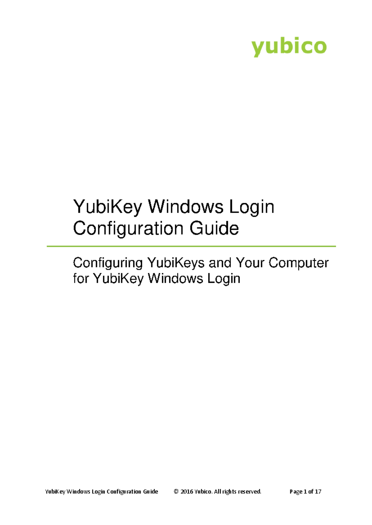 Yubi Key Windows Login Configuration Guide - YubiKey Windows Login ...