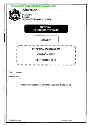 Physical Sciences Grade 11 Solution FOR Homework Activities TERM 1-4 ...