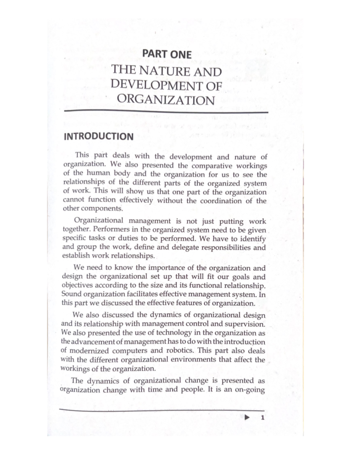 CBM-1 Chapter-1 -The-Nature-Of-Organization - PART ONE THE NATURE AND ...