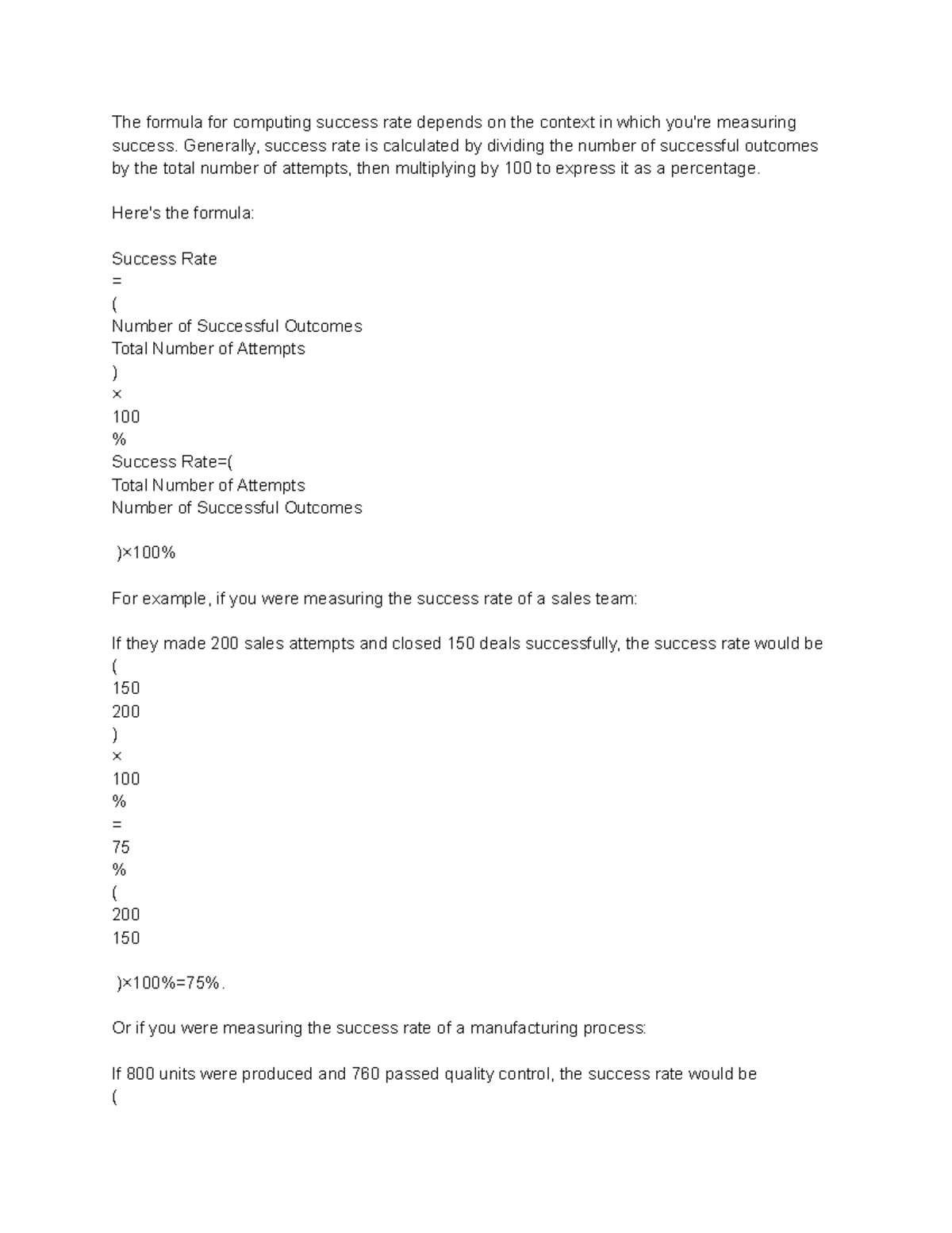 Success Rate Formula: Understanding Success Metrics and Calculations ...