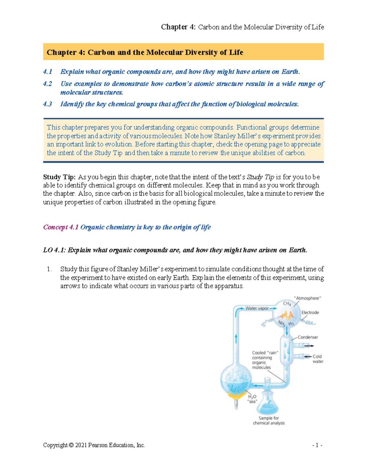 Bio12 ARG 04 - Chapter 4: Carbon & Molecular Diversity of Life - Studocu
