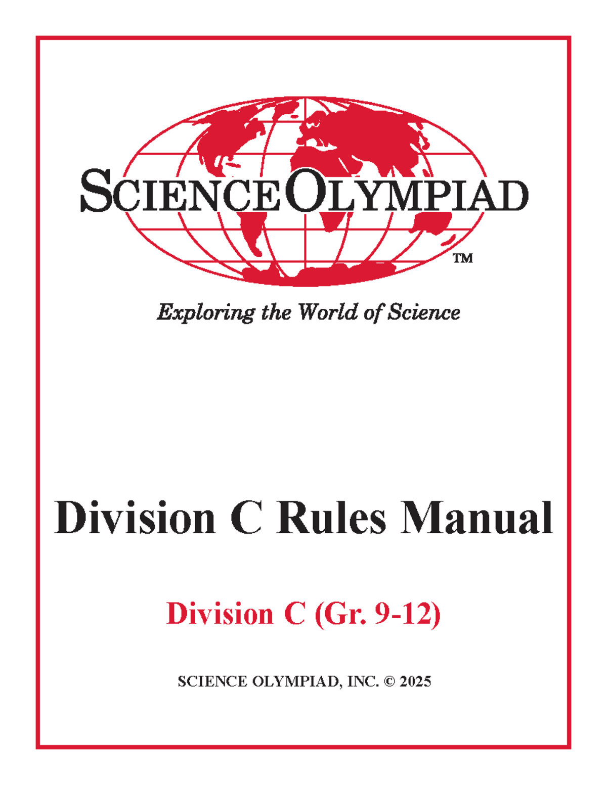 2025 Science Olympiad Div C Rules Manual for Web Secured Competitions ...