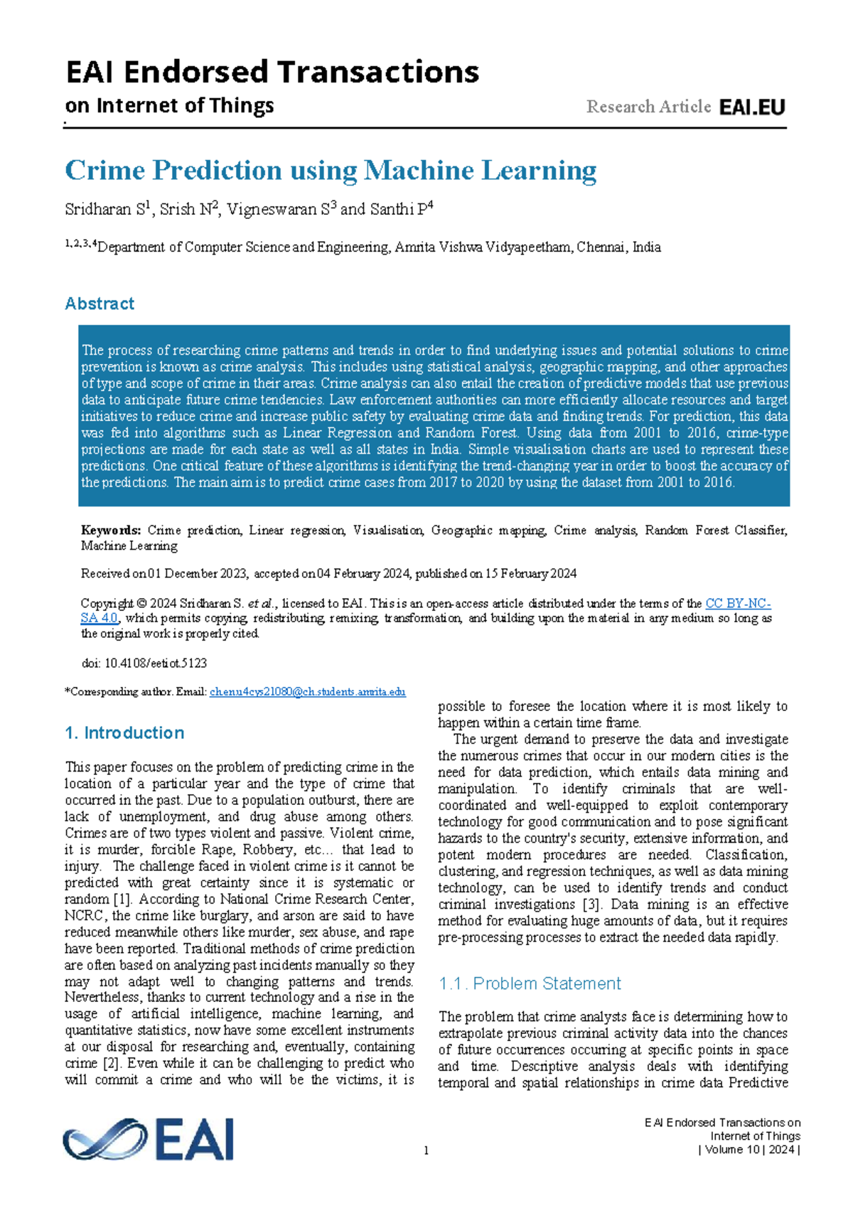 Crime Prediction Using Machine Learning: Insights and Methodologies ...