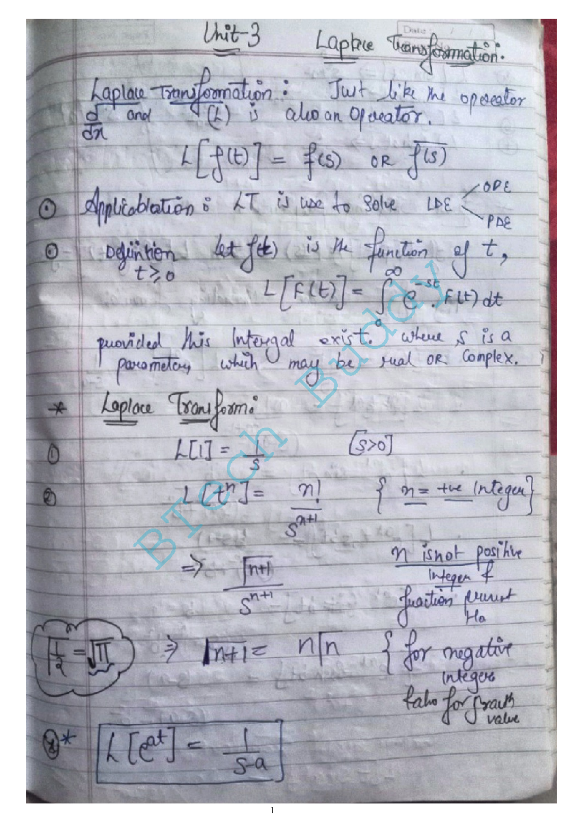 Applied Mathematics - Unit 3 Overview for BTech Students - Studocu
