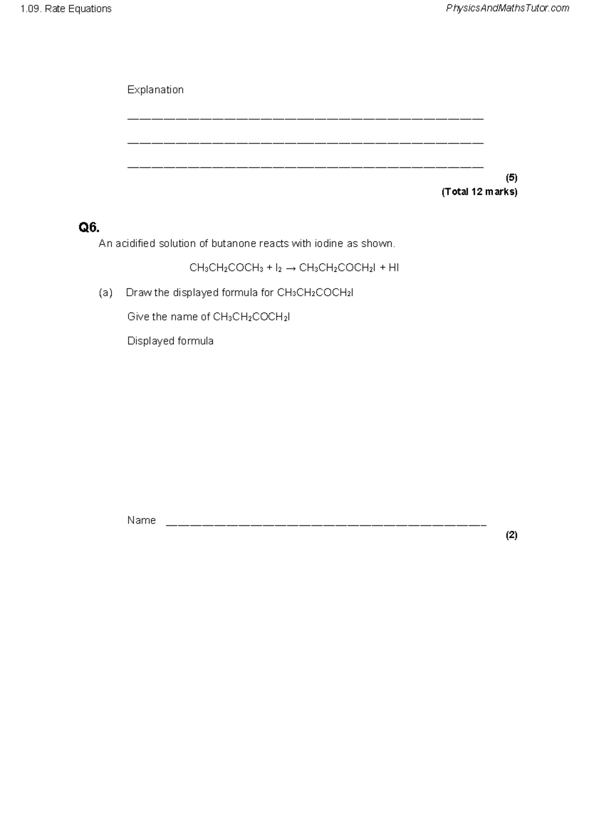 Rate Equations QP-14-22: Detailed Analysis and Calculations - Studocu