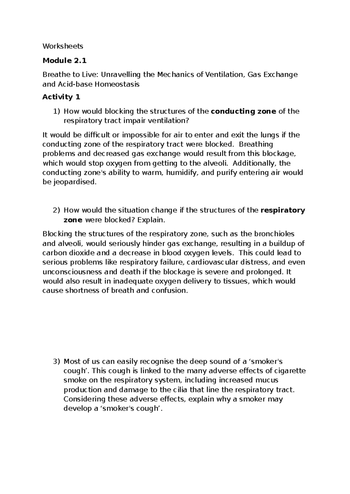 NATS1030 Worksheet 2 - Respiratory Mechanics and Gas Exchange ...