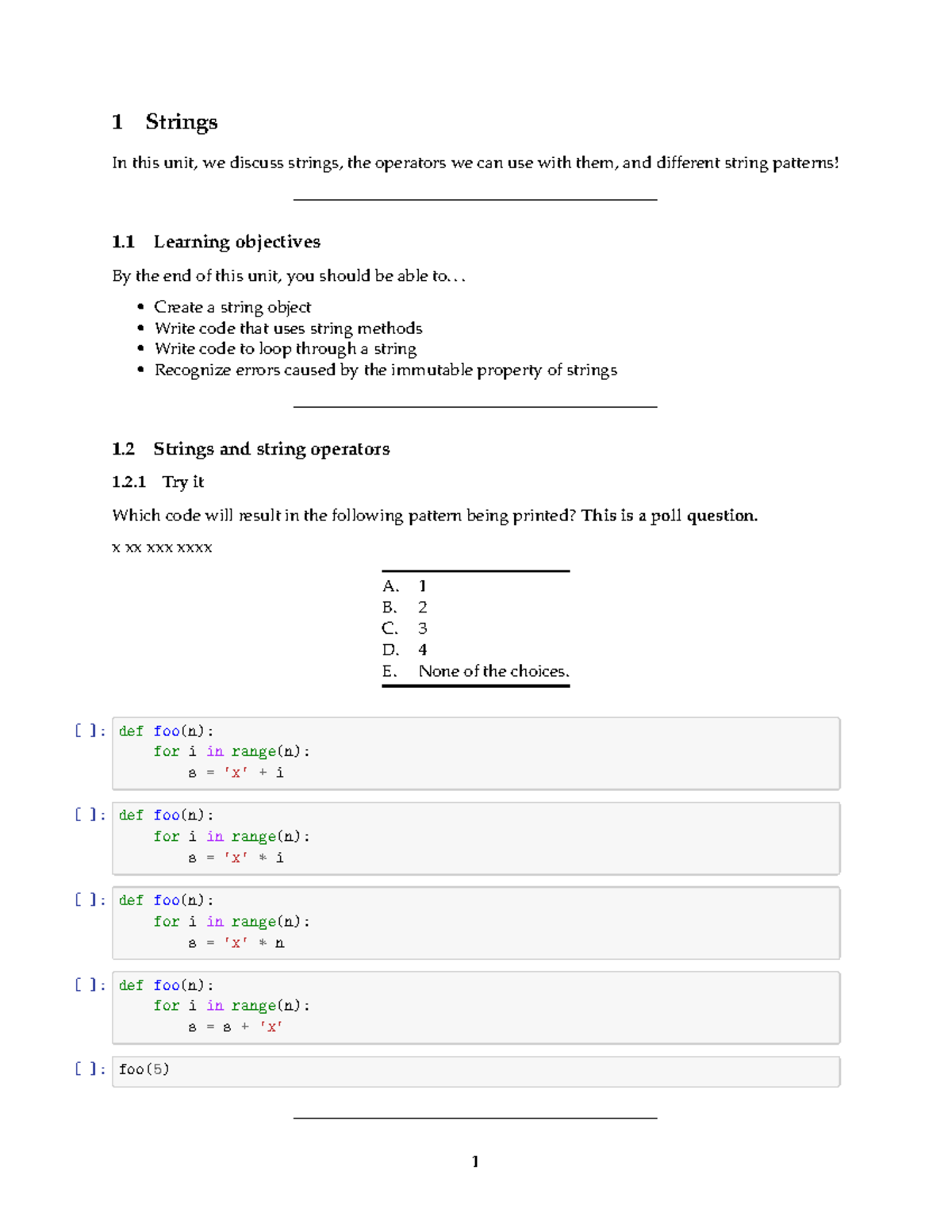 Python Strings (CS101): Operators, Loops, and Methods Guide - Studocu