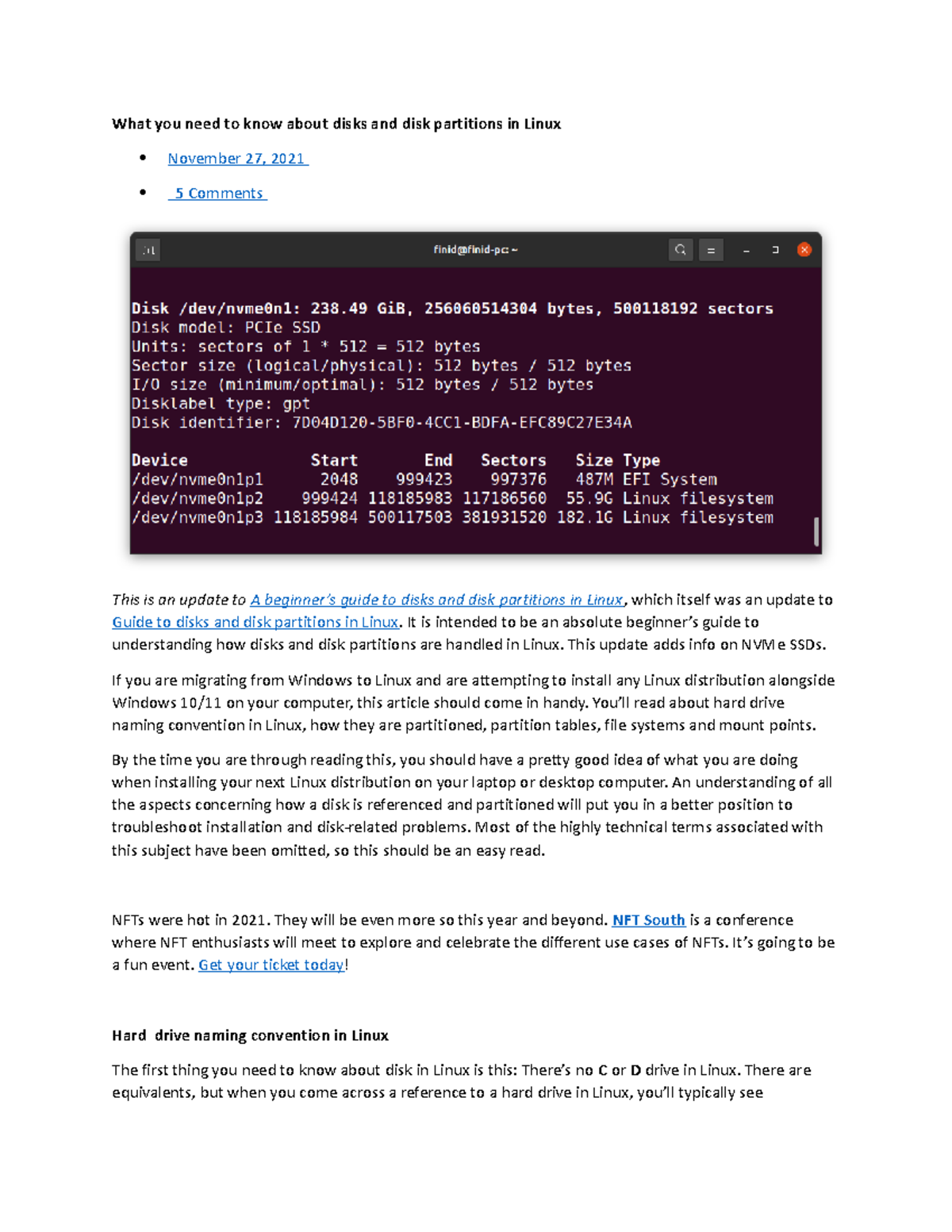 Disks And Disk Partitions In Linux It Is Intended To Be An Absolute