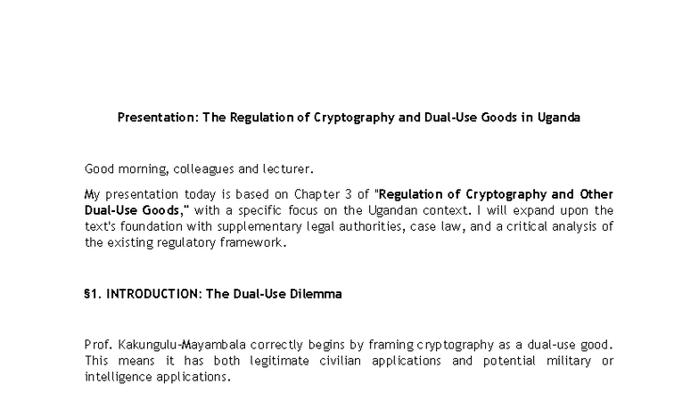 Regulation of Cryptography & Dual-Use Goods in Uganda: A Critical ...