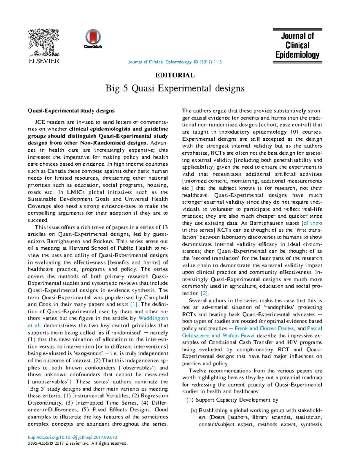 Big-5-Quasi-Experimental-designs jce - EDITORIAL Big-5 Quasi-Experimental designs Quasi ...