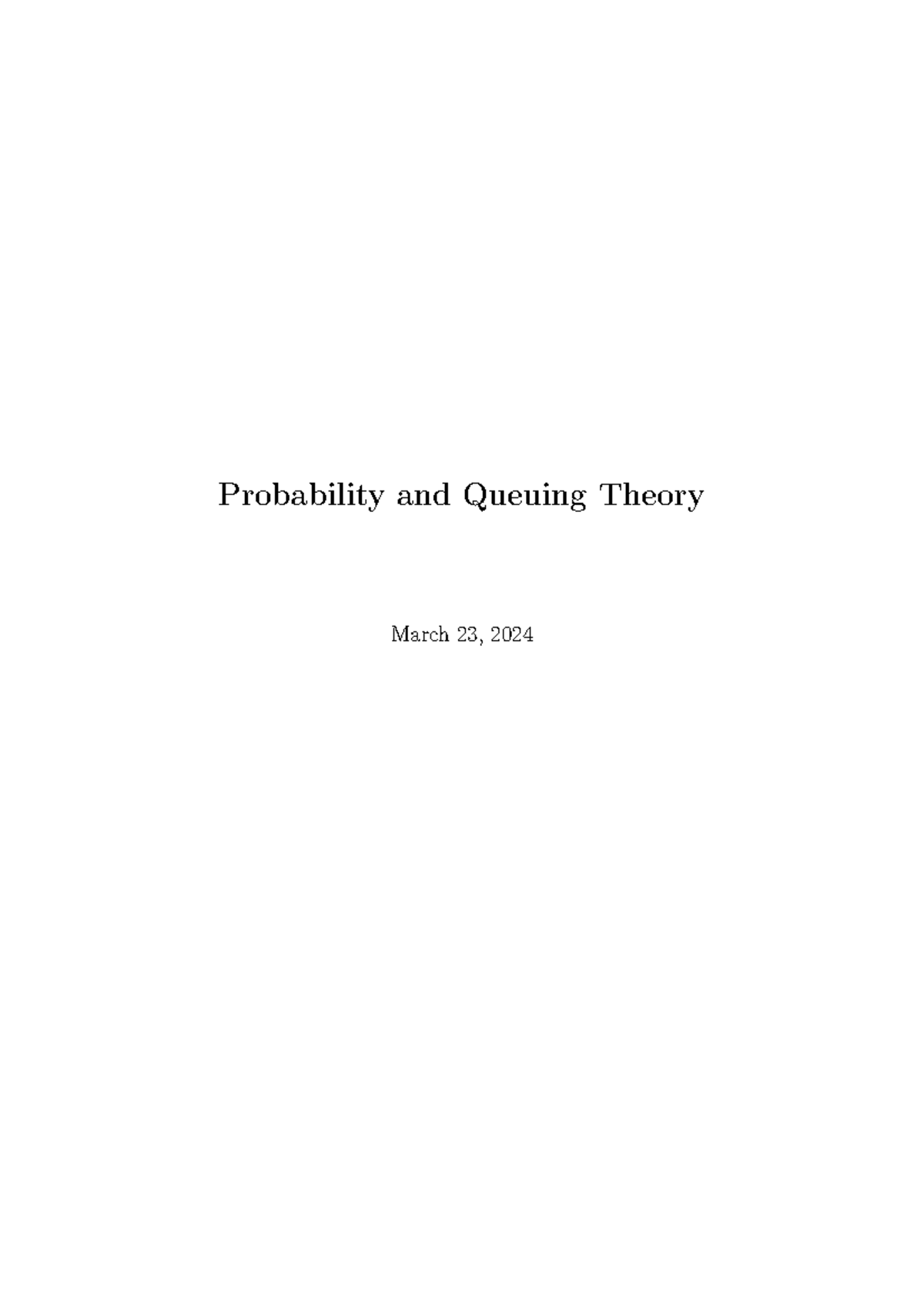 Unit 4: Queueing Model Notes - Probability & Markovian Queues - Studocu