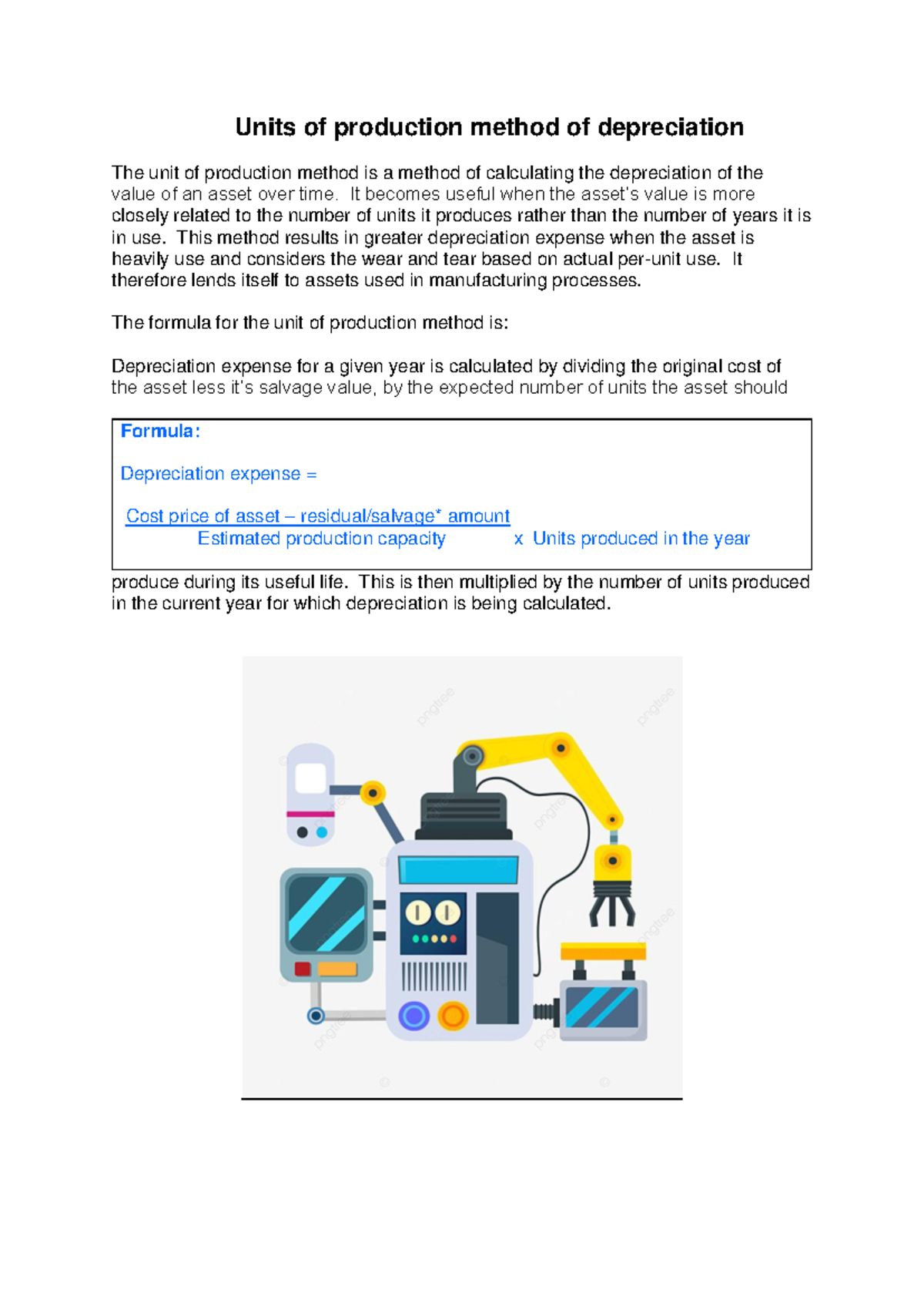 Units of Production Method of Depreciation: Formulas & Calculations ...