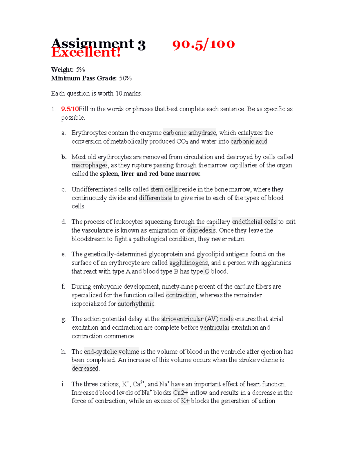 Biology 101: Assignment 3 - Corrected Answers and Insights - Studocu